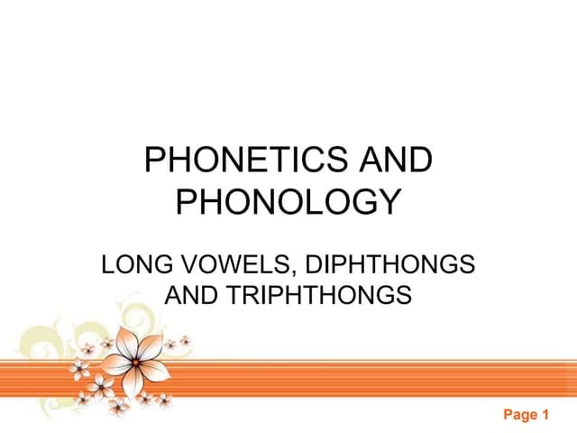 English vowel , monothongs, diphthong, triphthongs | PDF
