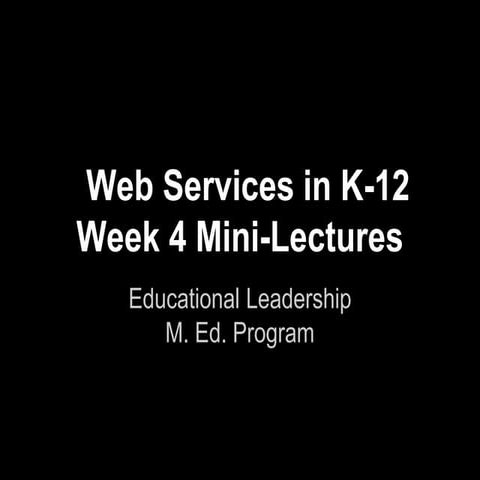 Week 4 Mini-Lectures - Web Services | PDF