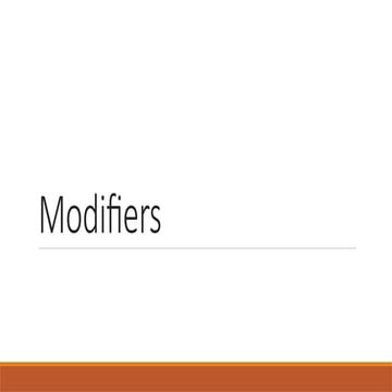 Week 4 Modifiers danagling and misplaced | PPTX
