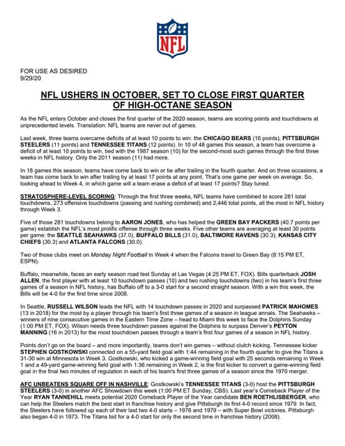 NFL SOAP BOX WEEKLY REPORTS- 2024 NFL Schedules | PDF