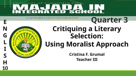 MORALIST APPROACH - GRADE 10 (QUARTER 3) | PDF