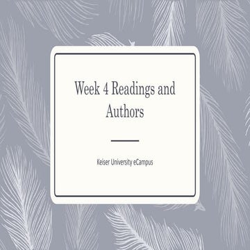 ENL1000 Week4 Readings and Authors Lecture | PPTX | Poetry | Books and Literature