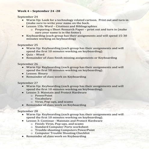 Week 4 – september 24 | DOCX