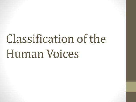 Classification of human voice | PPTX
