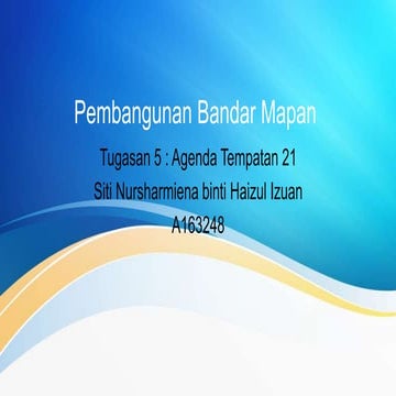 Pembangunan bandar mapan (tugasan 5) | PPTX