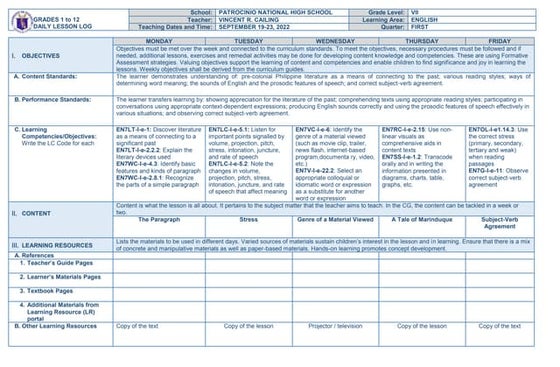 DLL GRADE 8 SECOND QUARTER. grade 8 lesson | DOCX