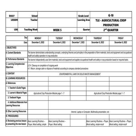 WEEK 5 - ACP 10 - 2Q.docx | Agriculture | Industries