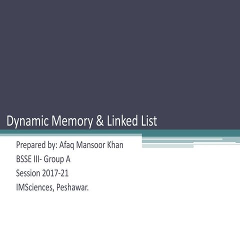 Dynamic Memory And Linked Lists Ppt 