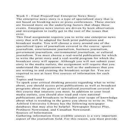 Week 5 - Final ProjectFinal Enterprise News StoryThe enterprise ne.docx