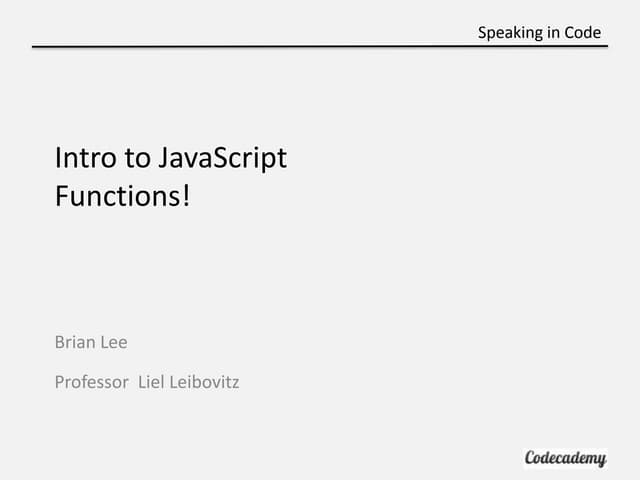 Week 5 Java Script Functions Ppt