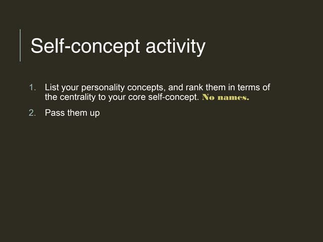 The Self as Cognitive Construct | PPTX
