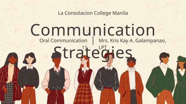 Communicative strategies in oral communication grade 11 Quarter 2 | PPTX