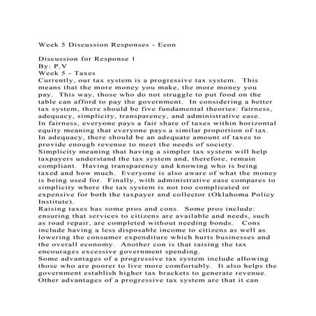 Week 5 Discussion Responses - EconDiscussion for Response 1B.docx