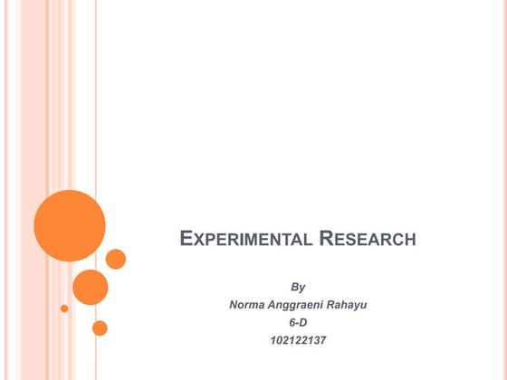 what is Experimental research | PPT