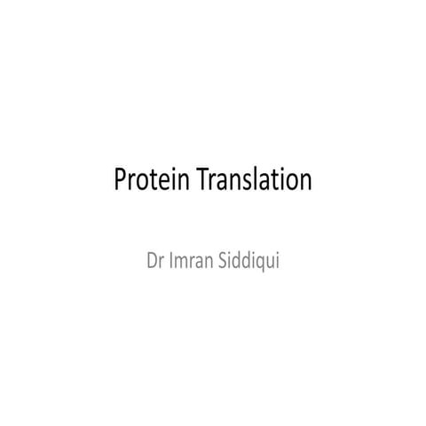 protein translation | PPTX