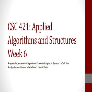 Applied Algorithms And Structures Week999 Ppt