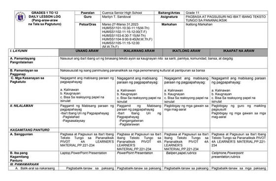 Detailed Lesson Plan in Filipino Grade 8 | PDF