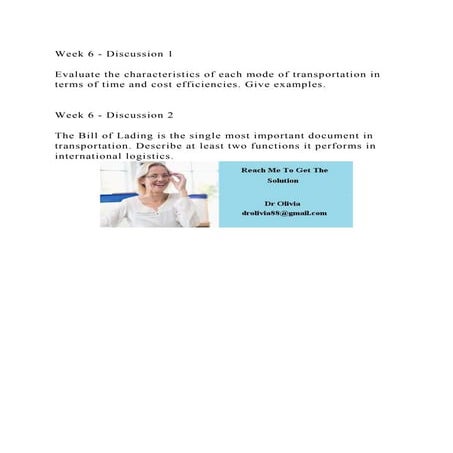 Week 6 - Discussion 1Evaluate the characteristics of each mode o.docx