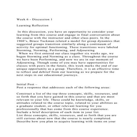 Week 6 - Discussion 1Learning Reflection In this discussio.docx
