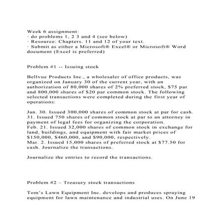 Week 6 assignment· do problems 1, 2 3 and 4 (see below)· Reso.docx