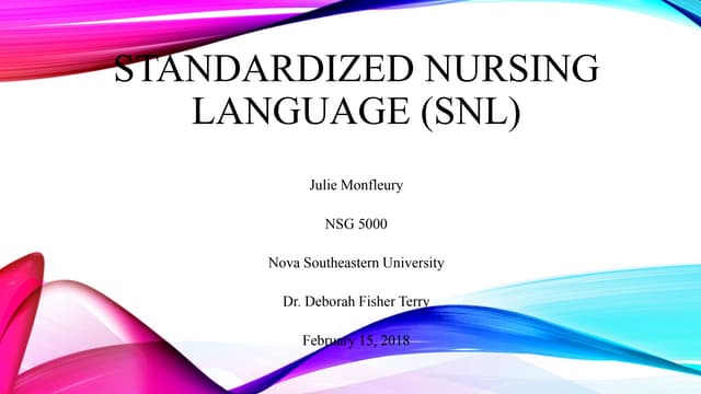 Standardized nursing language powerpoint