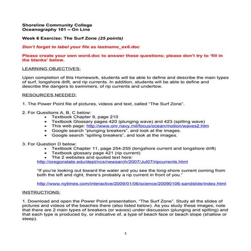 Week 6 exercise surf zone | DOC