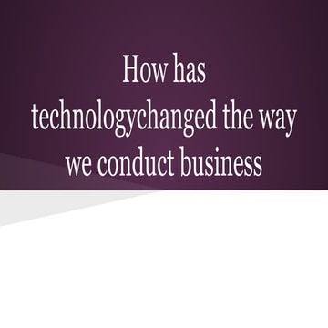 Technological Change & Its Impact on Business | PPTX