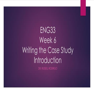 Week 7 writing the introduction and background | PDF