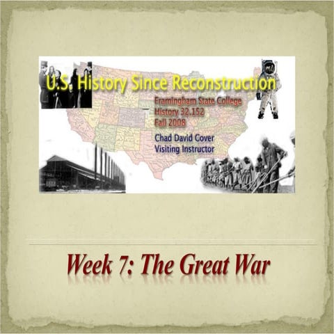 US History Since Reconstruction ~ Week Four Lecture | PPT