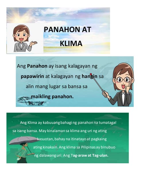 Ang pagkakaiba ng panahon at ng klima | PPTX