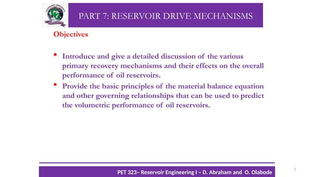 Reservoir Primary Recovery Mechanisms | PPTX