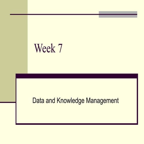 data and knowledge management chapter 1 | PPT