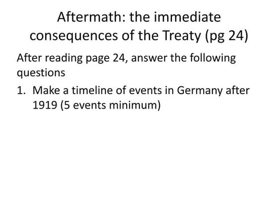 HISTORY IGCSE CONTENT - 20TH CENTURY OPTION - FAIRNESS OF THE TREATIES ...