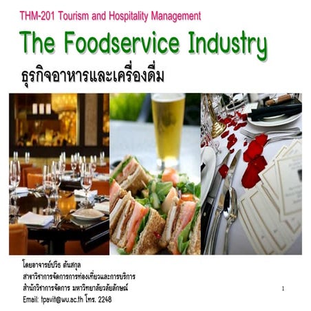 Week 7 The Foodservice Industry | PDF