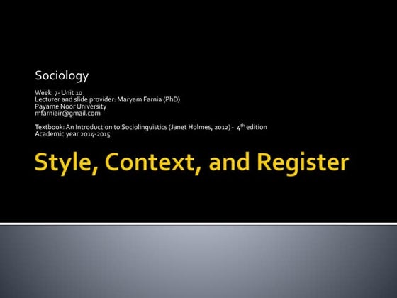 Style and register in sociolinguistics | DOCX