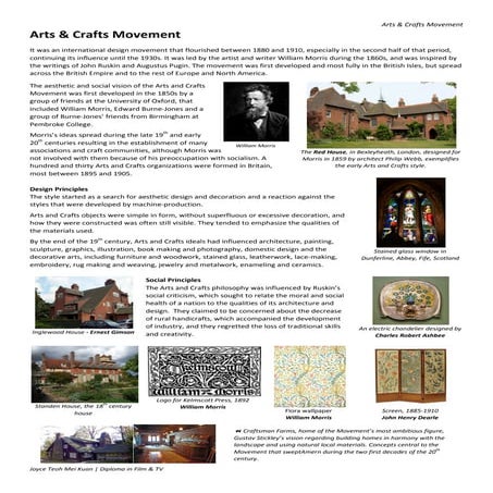 Week 7 Arts and Crafts Movement | PDF