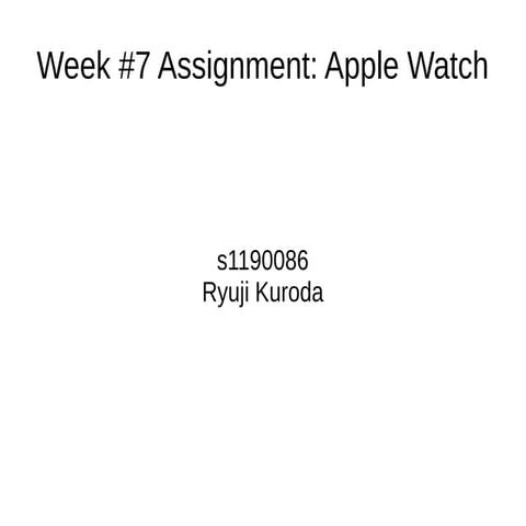 Week7 assignment | PPT
