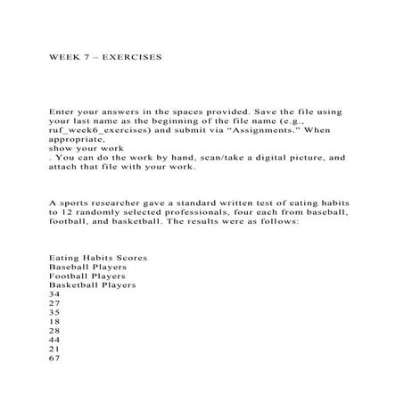 WEEK 7 – EXERCISES Enter your answers in the spaces pr.docx