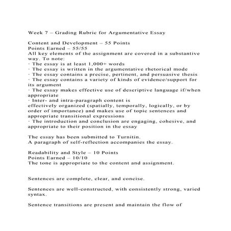 Week 7 – Grading Rubric for Argumentative EssayContent and Dev.docx