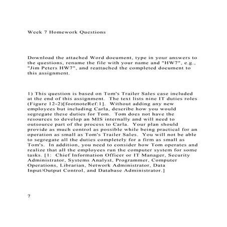 Week 7 Homework QuestionsDownload the attached Word docu.docx