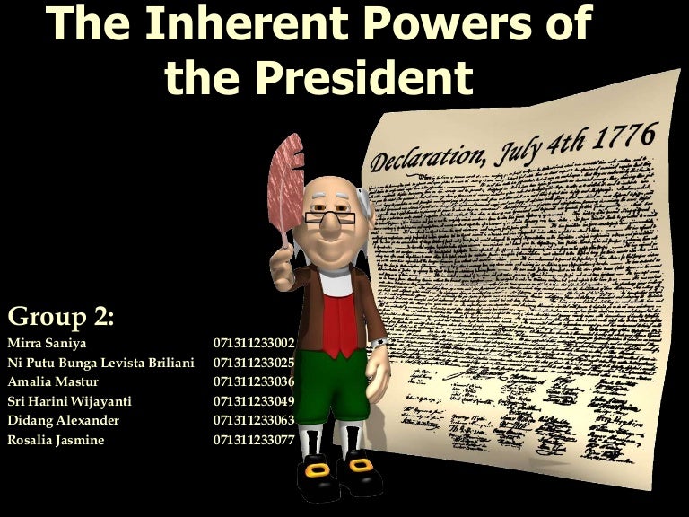 Week 7, the inherent powers of the president