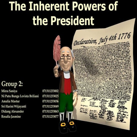 Week 7, the inherent powers of the president | PPT
