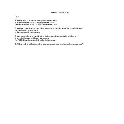 Week 7 warm ups | DOC