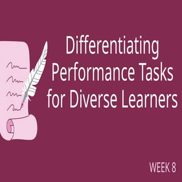 WEEK8.pptx DIFFERENTIATING PERFORMANCE TASKS | PPTX