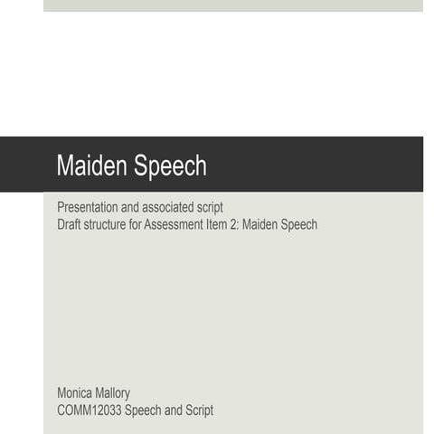 Maiden Speech Structure | PPT