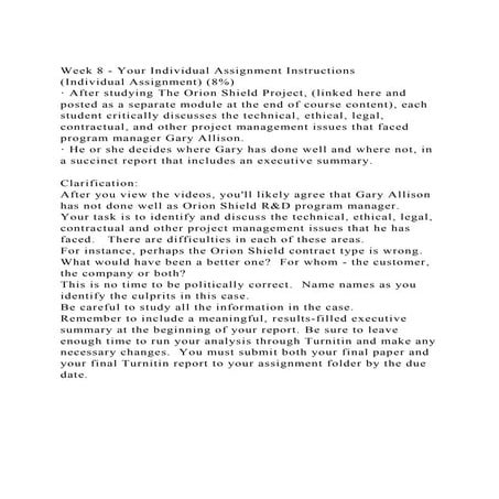 Week 8 - Your Individual Assignment Instructions(Individual Assi.docx