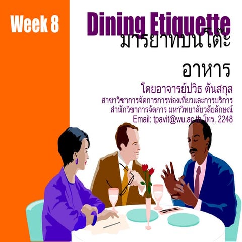 Week 8 Dining Etiquette 2 2552 | PPT