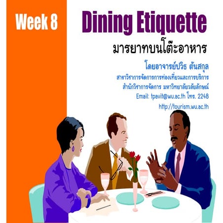 Week 8 Dining Etiquette 3 2552 | PDF