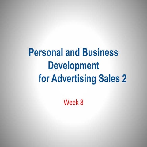 Sales Week 8 PPT | PPT