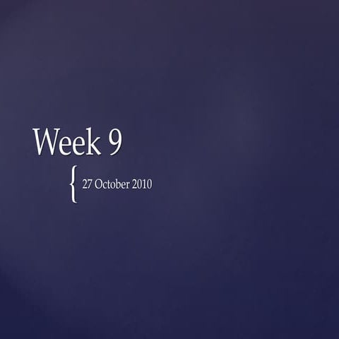 Week9 | PPT